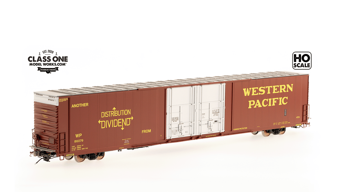 THRALL 86' HIGHCUBE BOXCAR - 4 DOOR - WESTERN PACIFIC - RUN 2 — Class ...