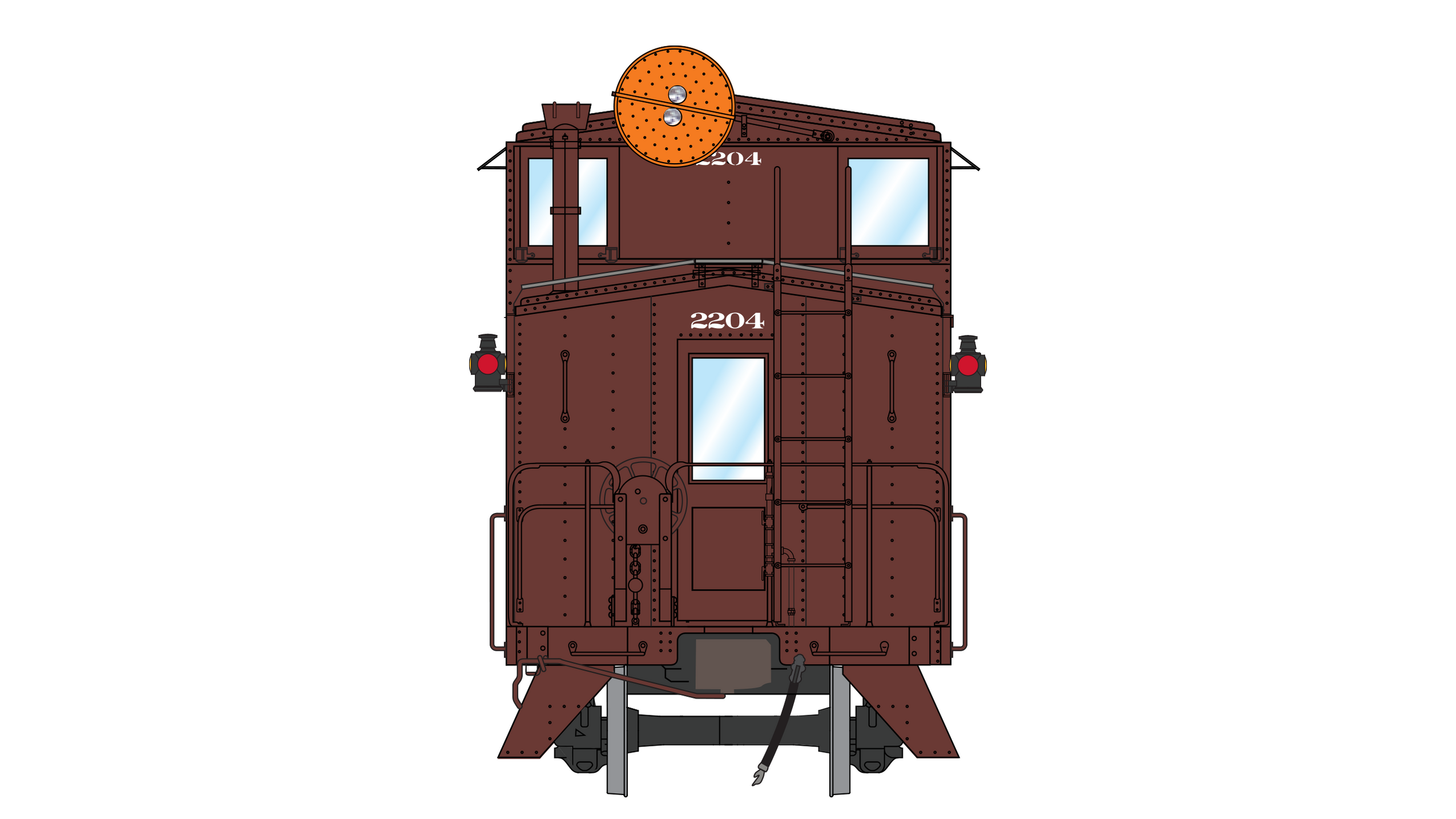 Santa Fe Peaked Roof Caboose 2200s - Wig-Wag — Class One Model Works