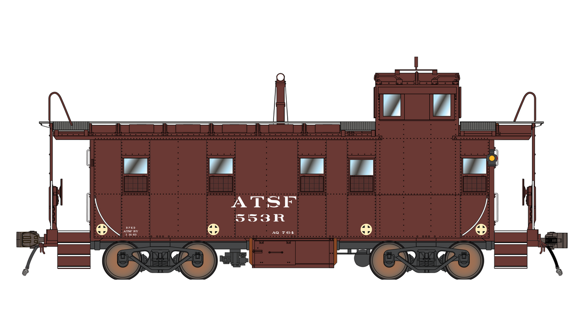 Santa Fe Peaked Roof Caboose 500s - Radio — Class One Model Works