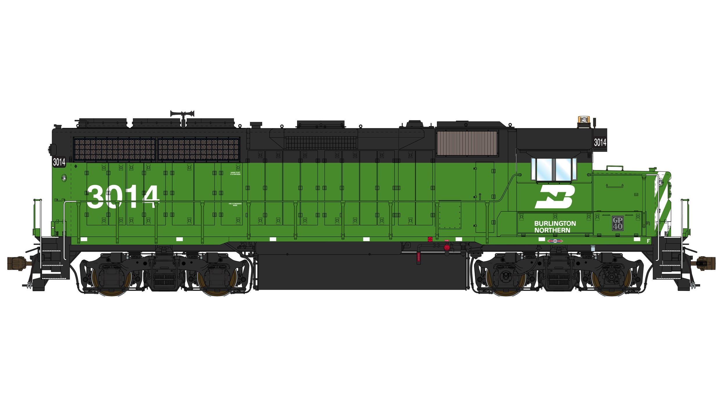 EMD GP40 1A3 - Burlington Northern 3014 — Class One Model Works