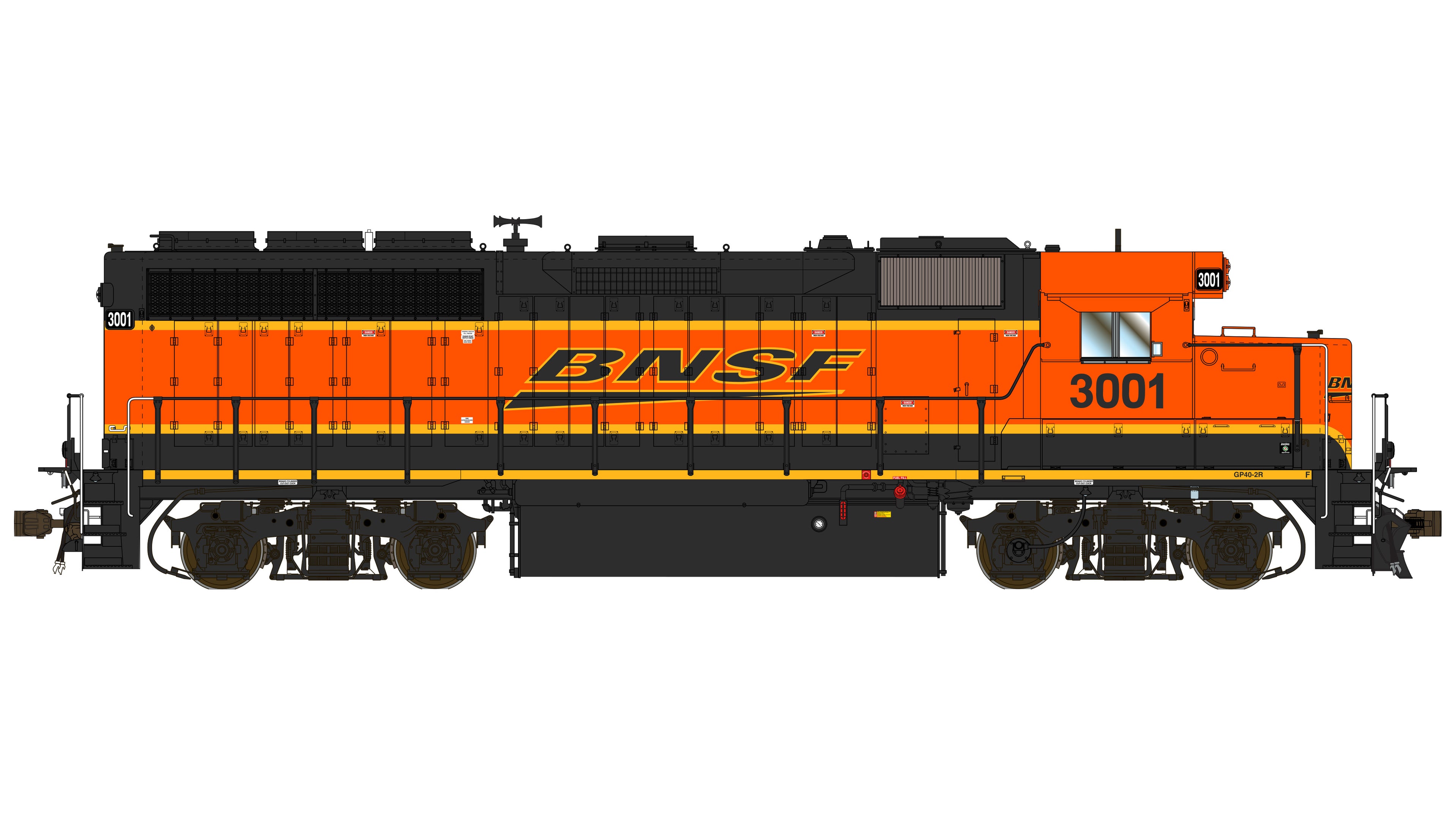 EMD GP40-2R 1A3 - BNSF 3001 — Class One Model Works