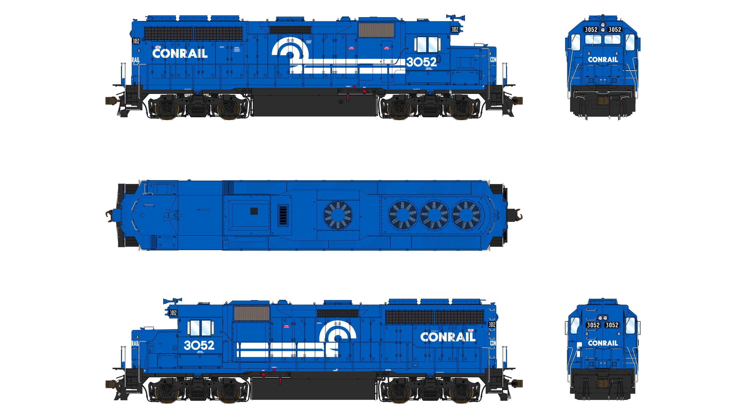 EMD GP40 1A3 - Conrail 3052 — Class One Model Works
