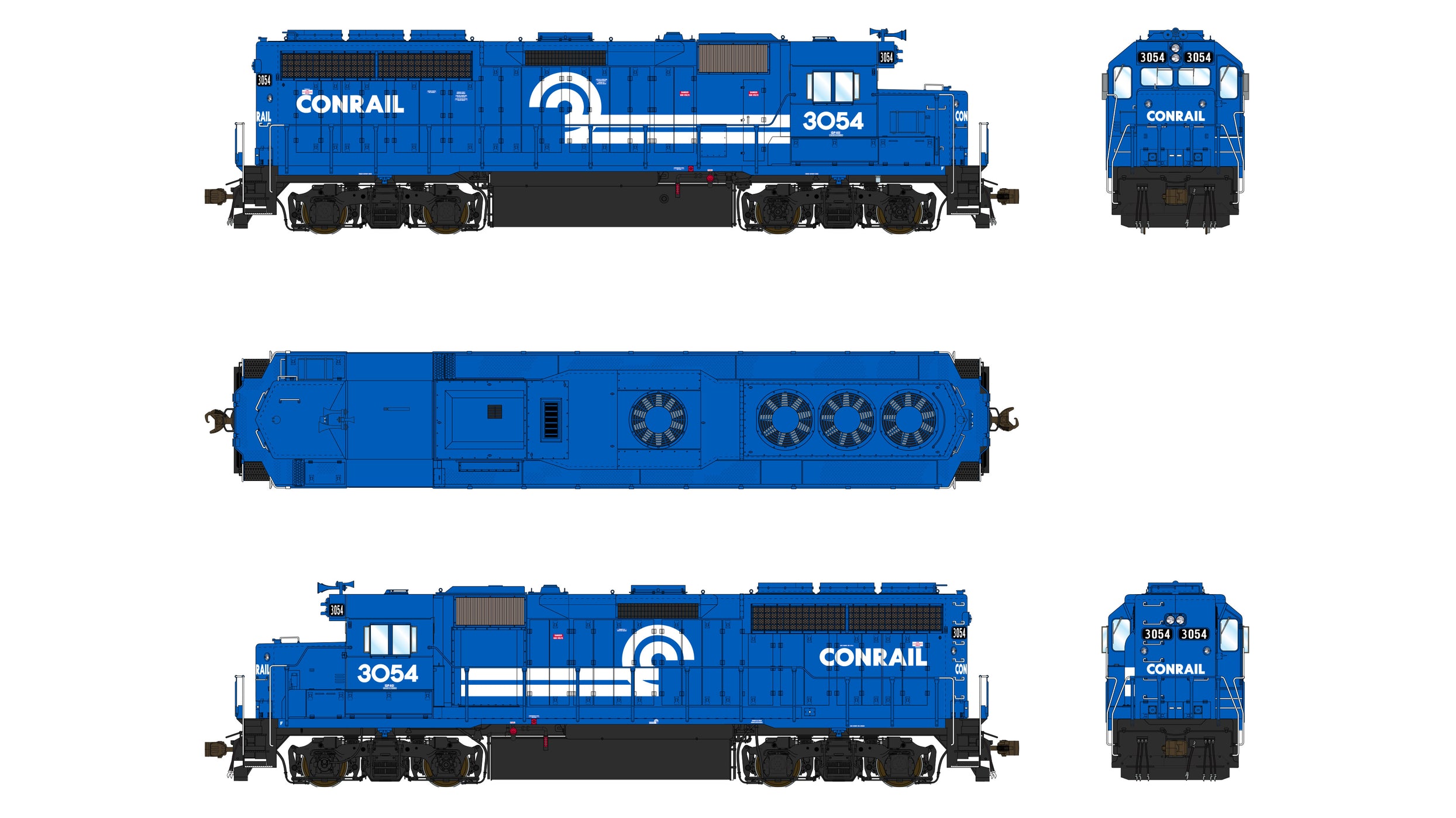 EMD GP40 1A3 - Conrail 3054 — Class One Model Works