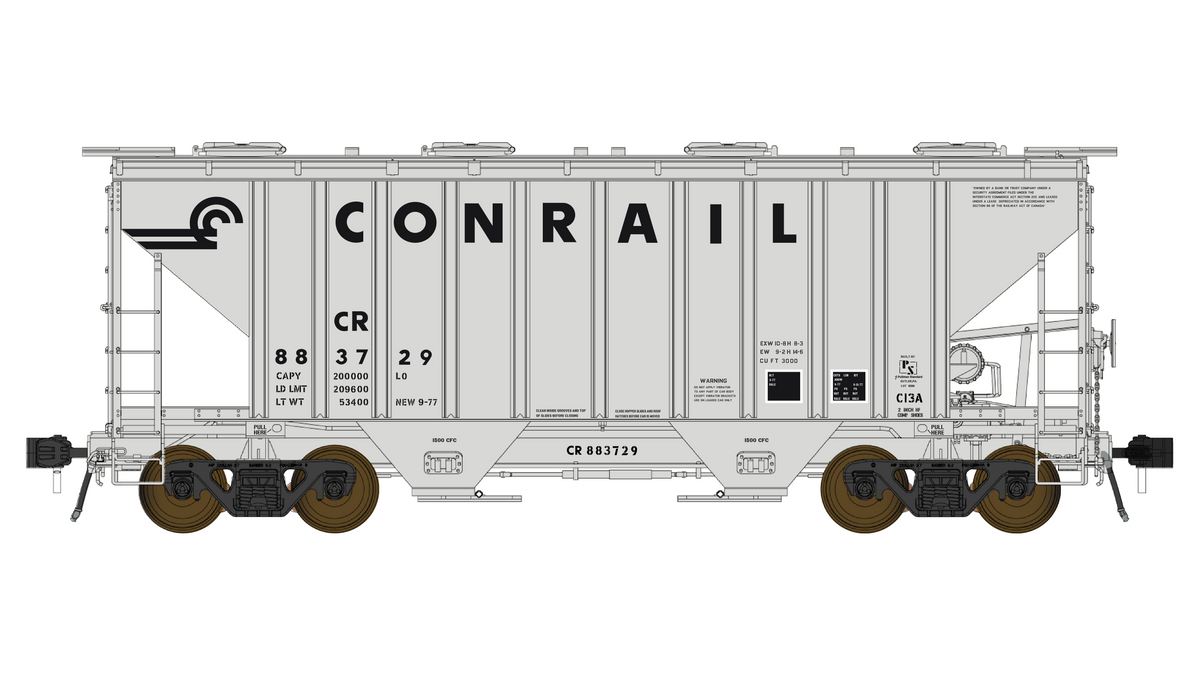 PS 3000CD Two-Bay Hopper Car - Conrail — Class One Model Works