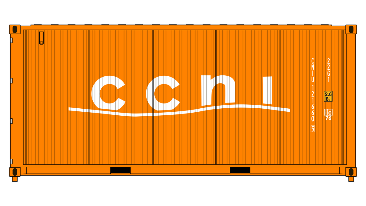 3-Pack CIMC 20' Corrugated Containers - CCNI — Class One Model Works