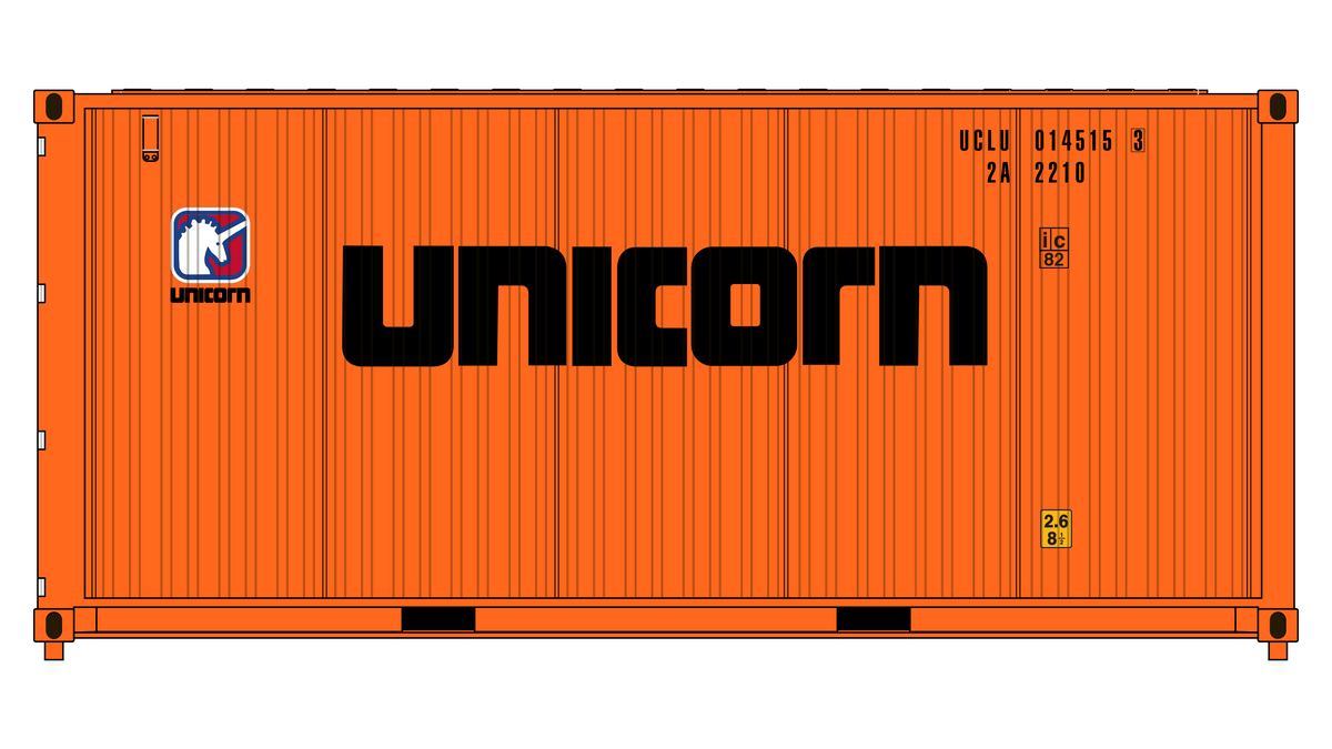 3-Pack CIMC 20' Corrugated Containers - Unicorn Shipping Line — Class ...