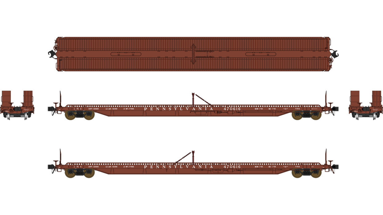 F39A Flatcar 75' - Pennsylvania — Class One Model Works