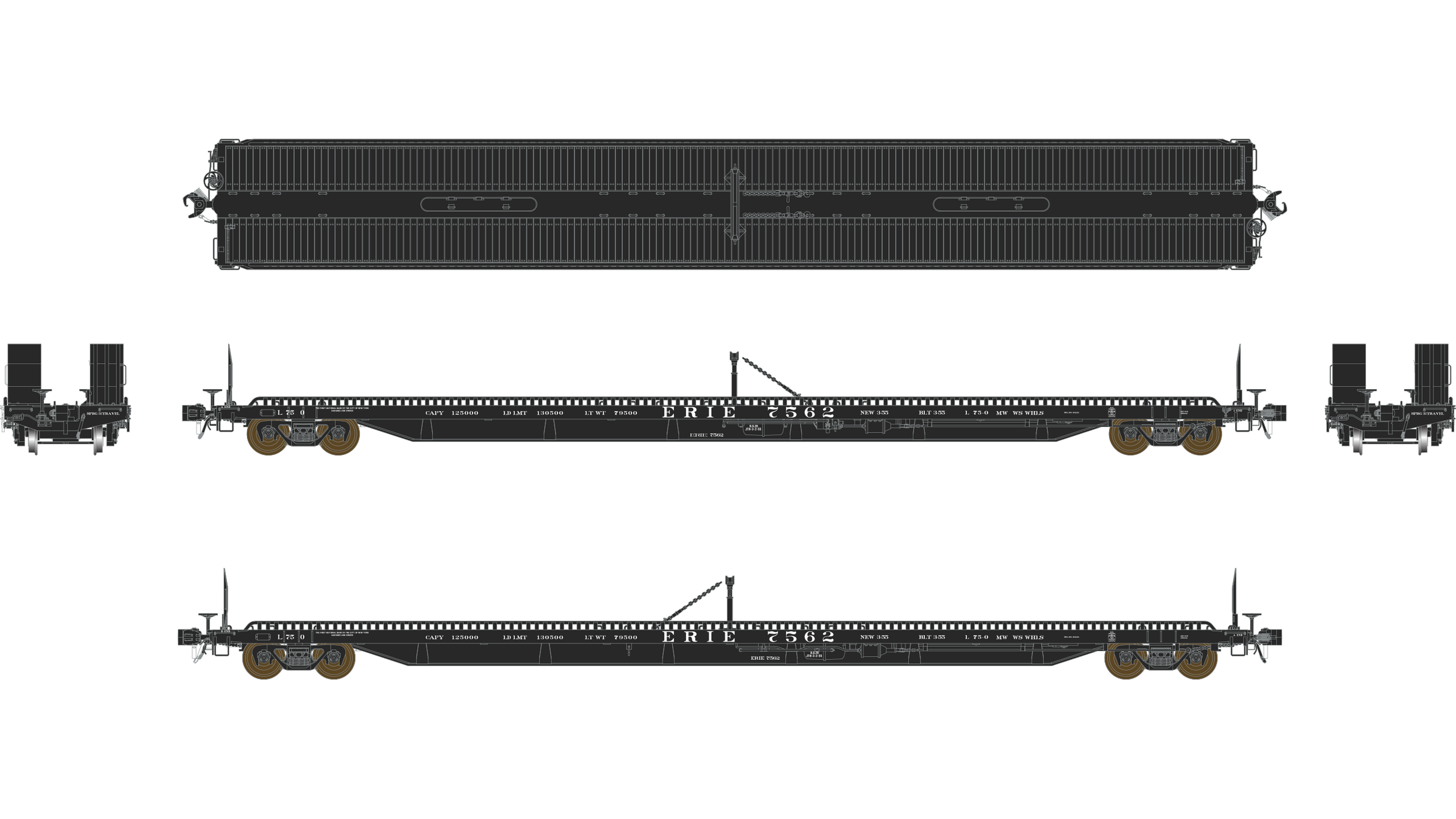 F39 Flatcar 75' - Erie — Class One Model Works