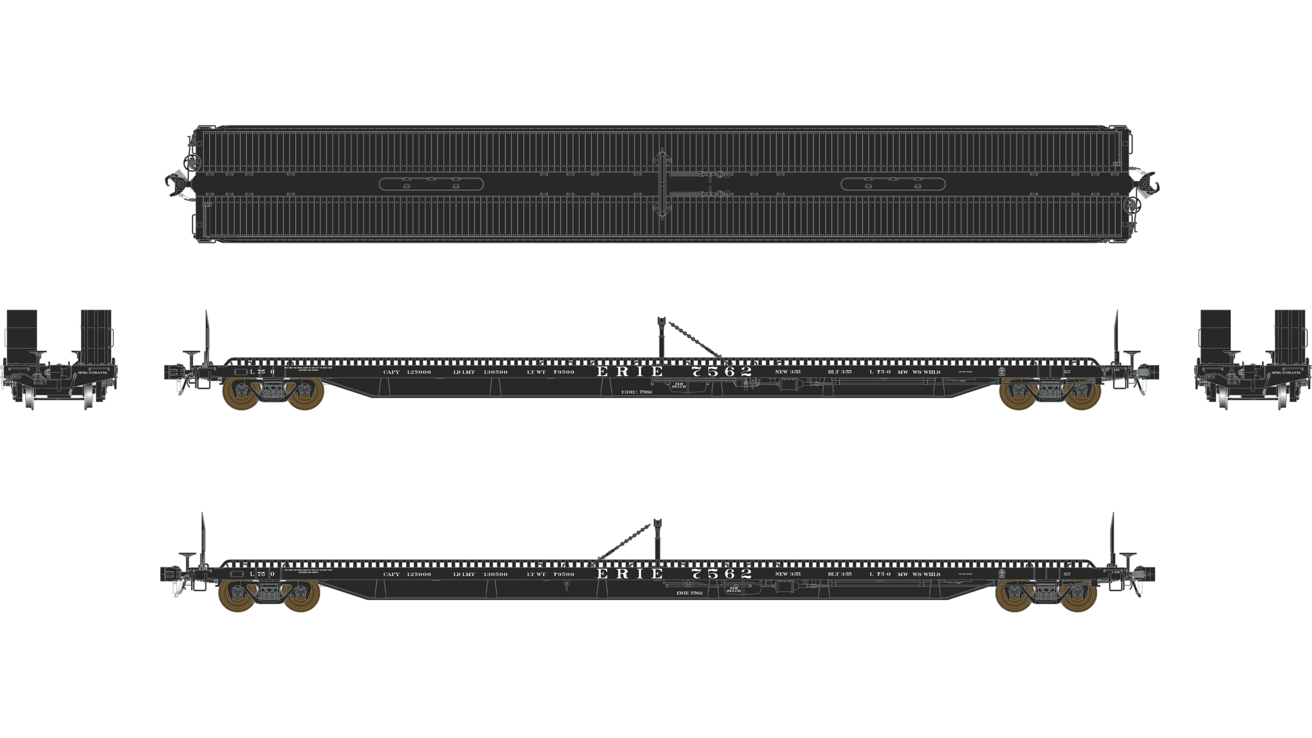 F39 Flatcar 75' - Erie — Class One Model Works