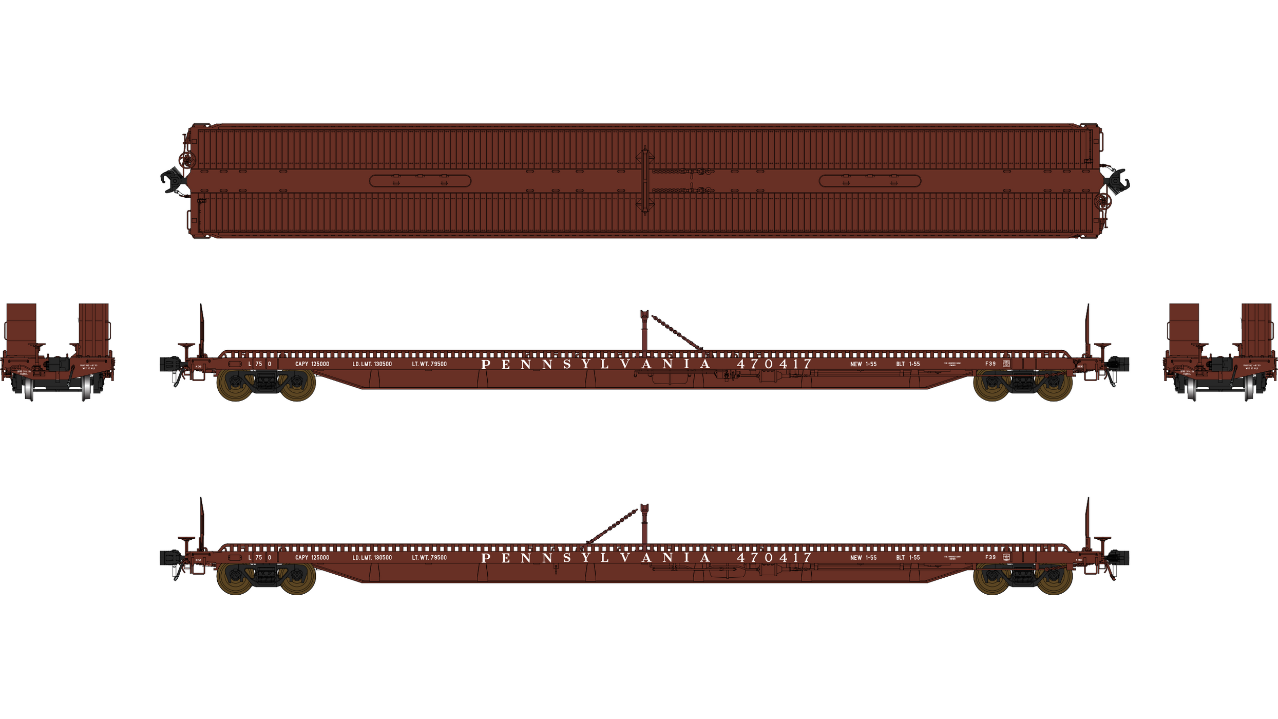 F39 Flatcar 75' - Pennsylvania — Class One Model Works