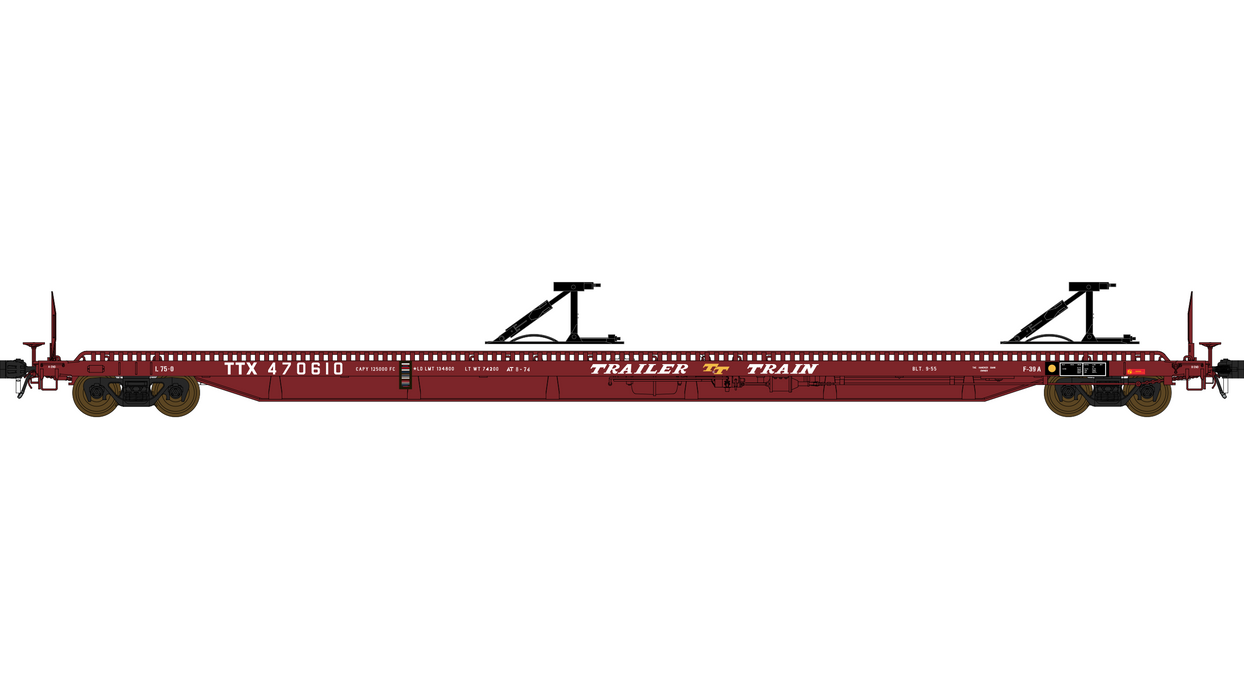 F39A Flatcar 75' - Trailer Train - TTX — Class One Model Works