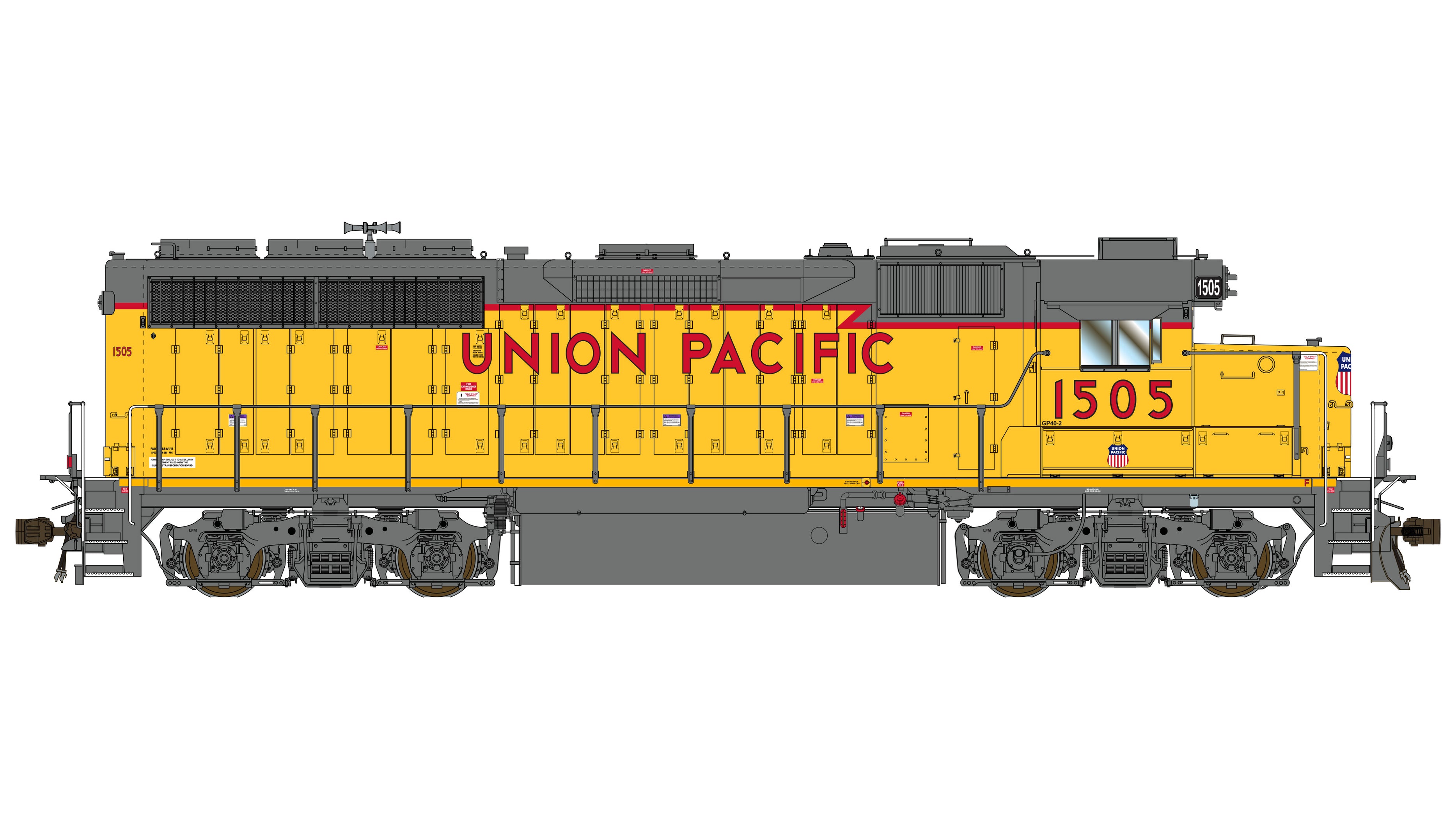 EMD GP40-2 1A3 - Union Pacific 1505 — Class One Model Works