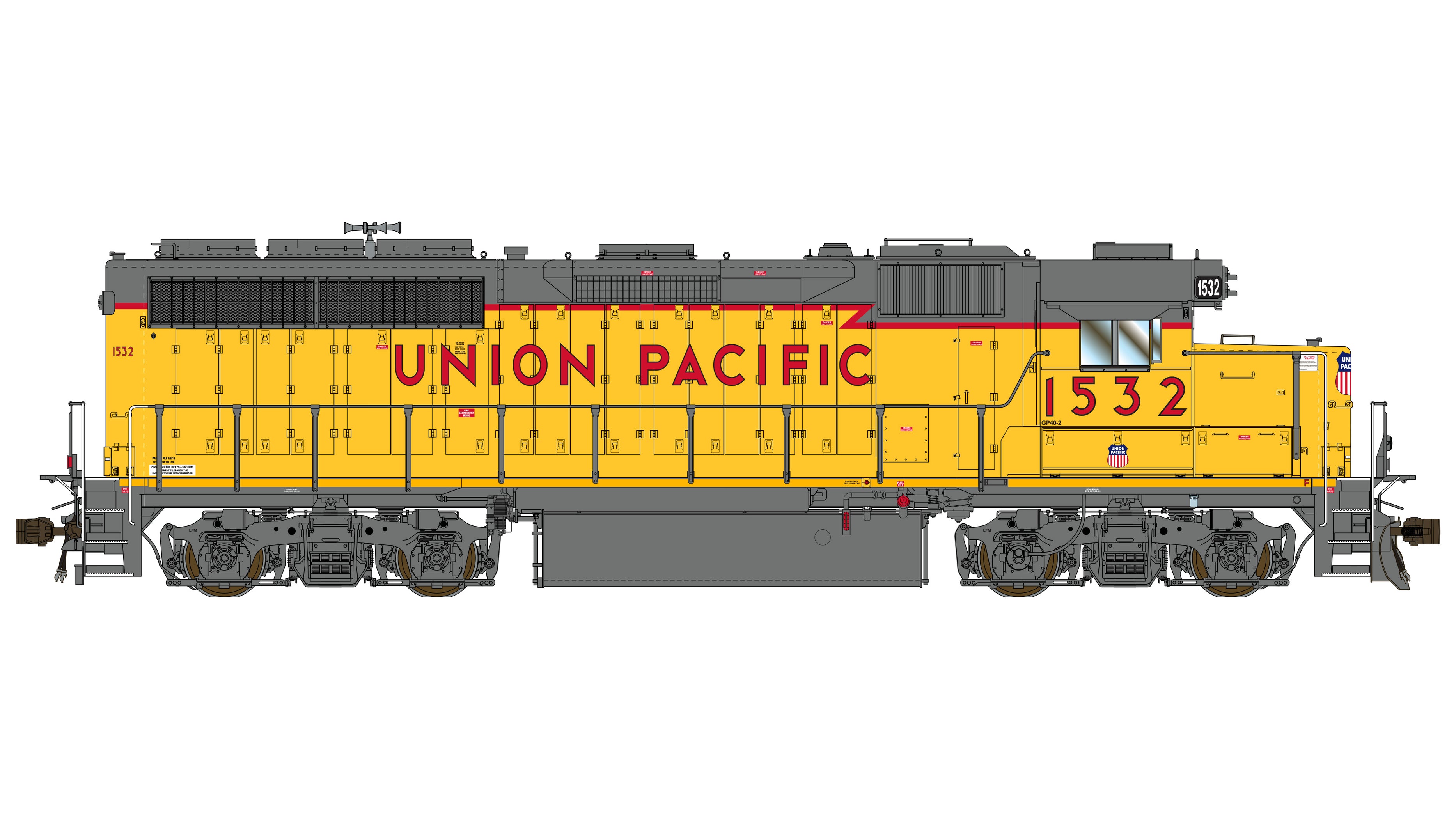 EMD GP40-2 1A3 - Union Pacific 1532 — Class One Model Works